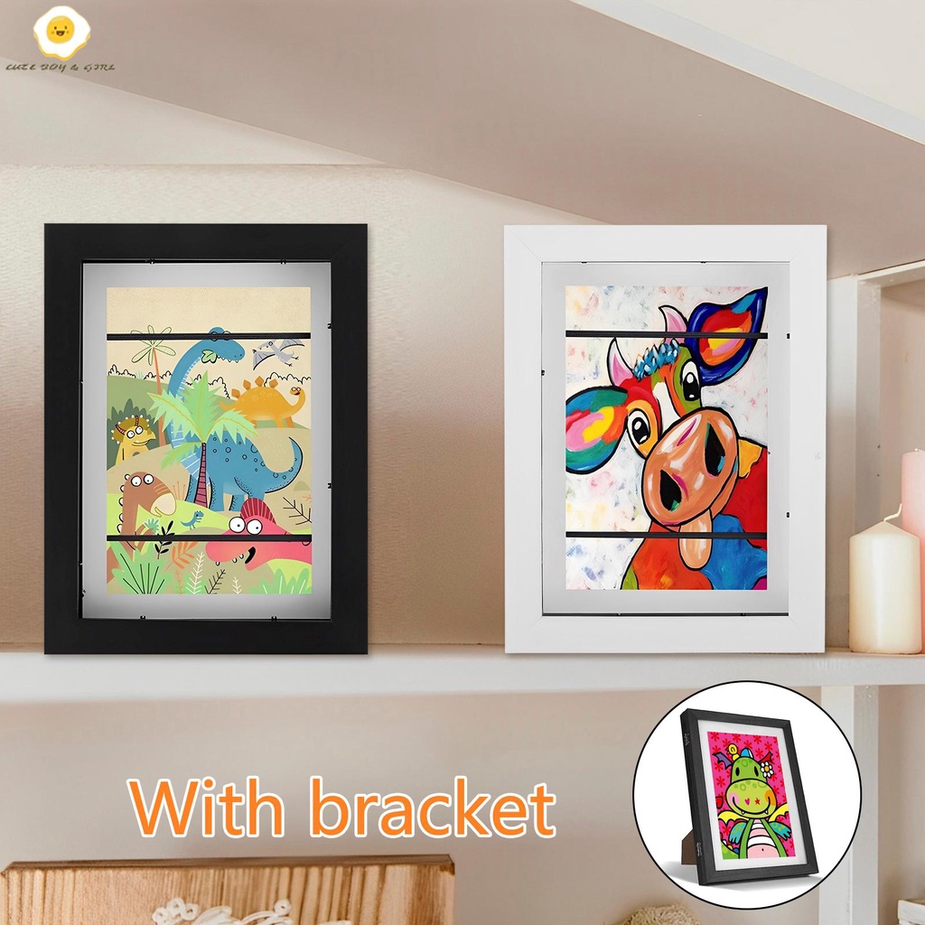 Kids Art Frame A4 Front Opening Photo Frames with Stand Wooden Kids ...