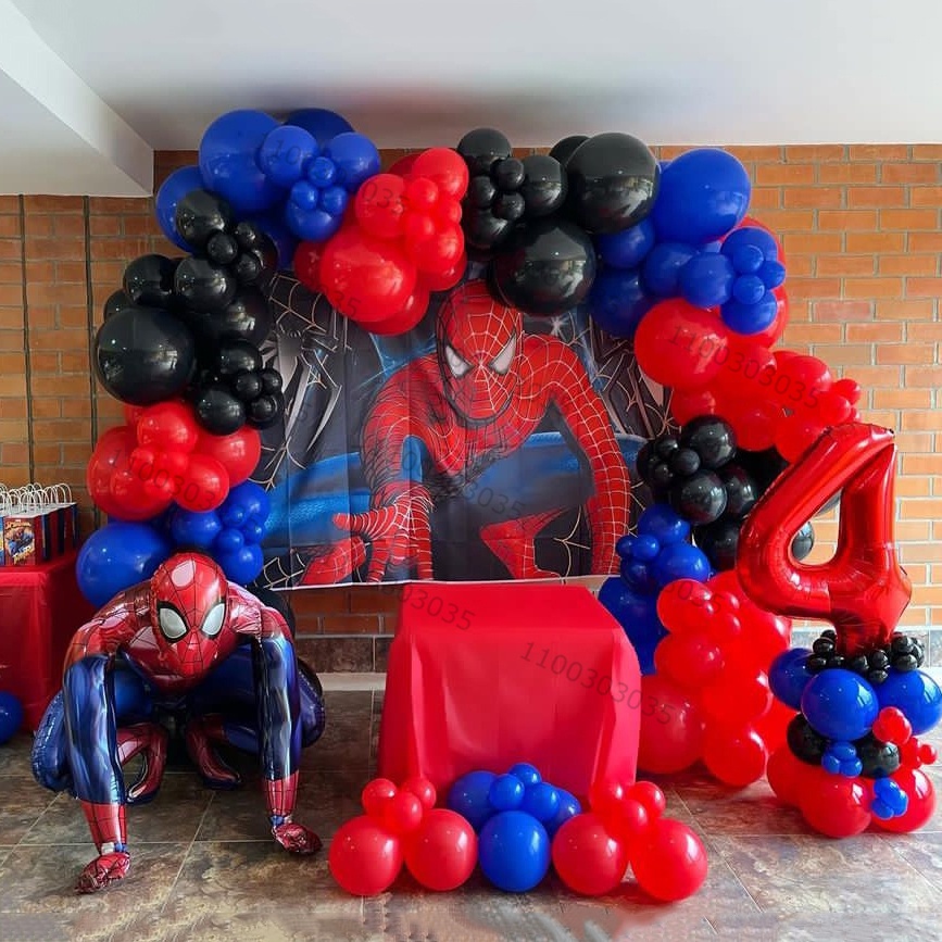 78/79pcs Marvel Avengers Superhero 3D Spiderman Balloons Set 32"Red ...
