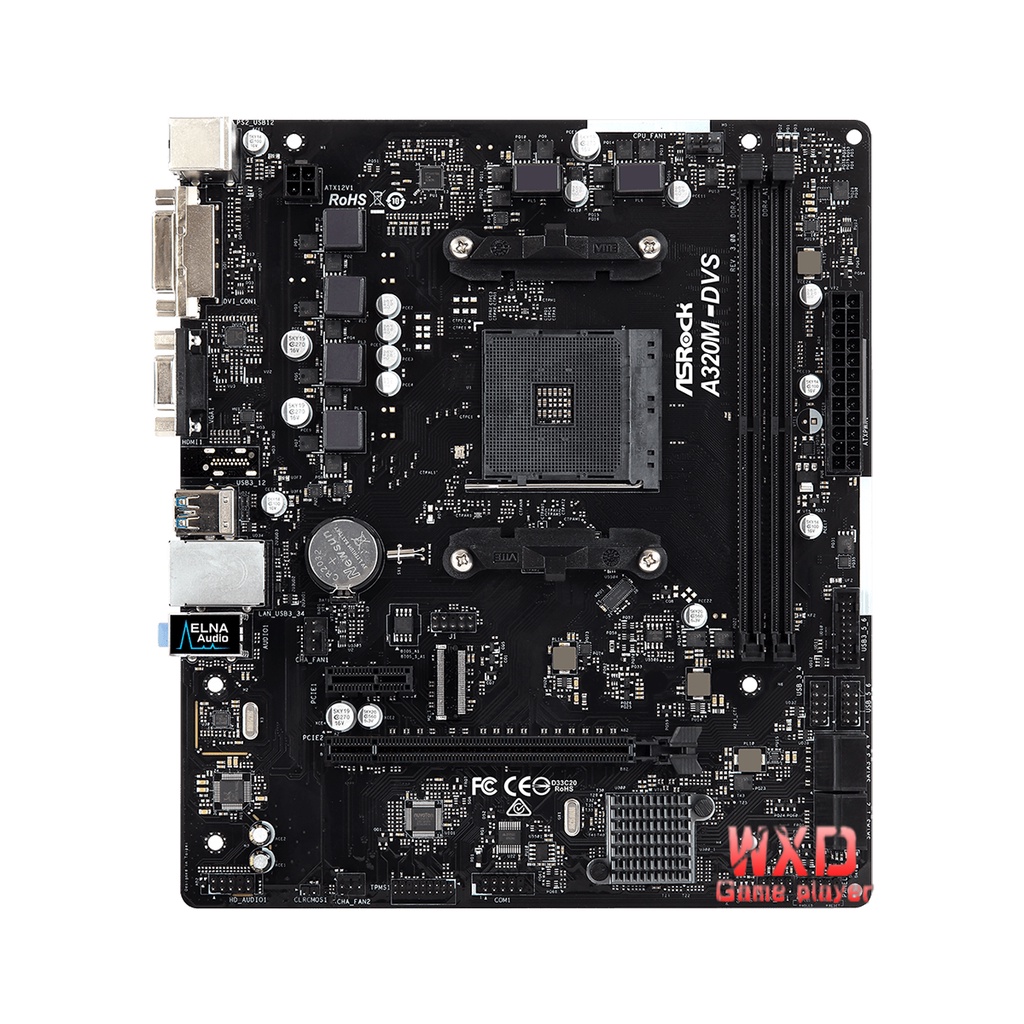 Used A320 A320M Motherboard ASROCK A320M-DVS AM4 Motherboard Ryzen 5 ...
