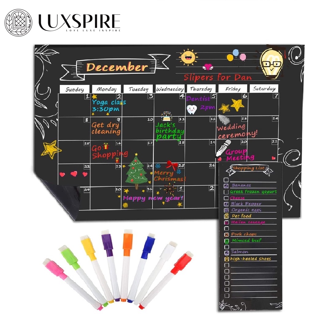 MoKo Magnetic Calendar for Kitchen Refrigerator, 16.73"x12" Dry Erase ...