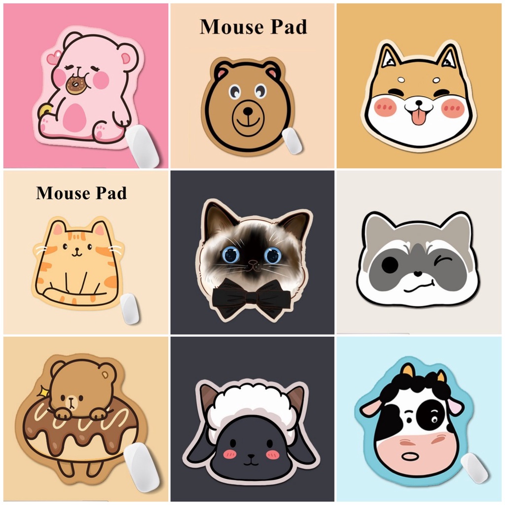 Cute cartoon animal desk mouse pad office computer desk pad non-slip ...