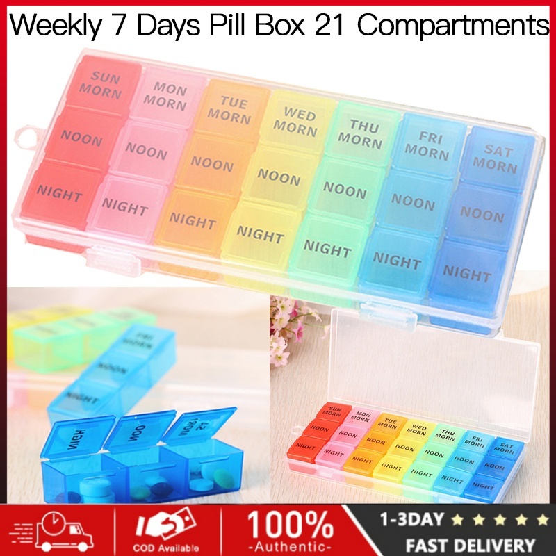Medication Storage Box Weekly Mini Medication Organizer 7 Day 21 Slots ...