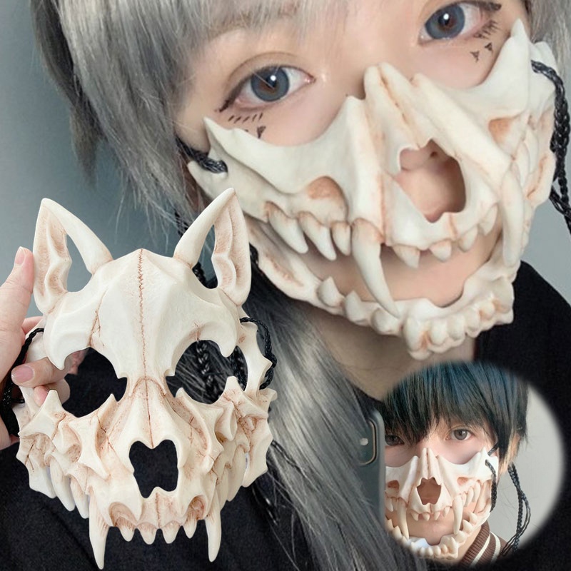 Animal Skull Mask Tigers Werewolf Bone Mask Dress-Up Costumes for ...