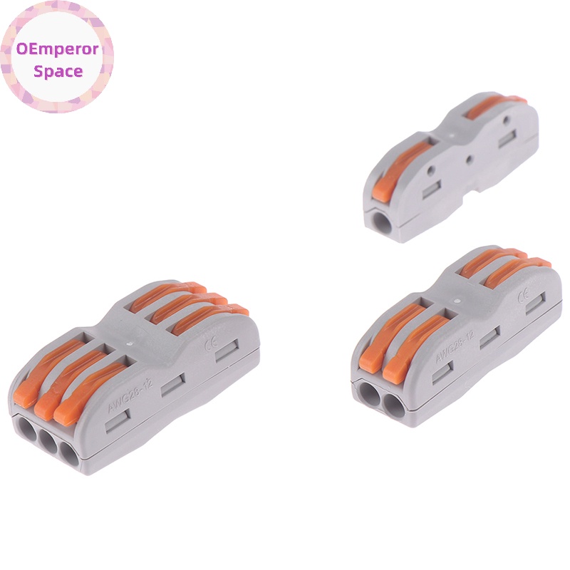 OEmperor SPL-1 2 3 Way Reusable Spring Lever Terminal Block Electric ...