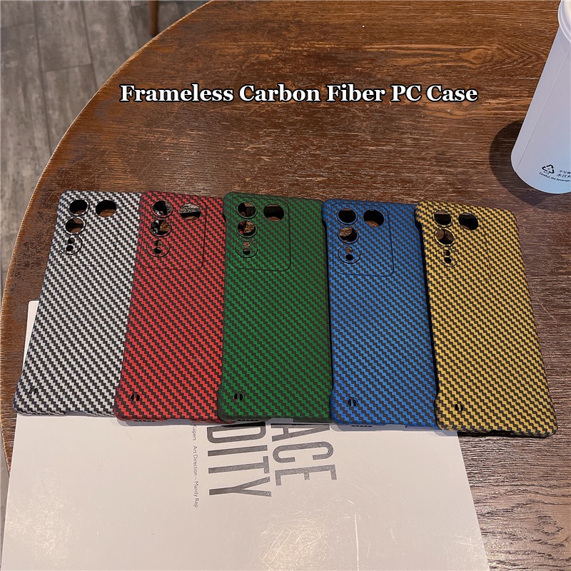 Frameless Carbon Fiber Matte Hard PC Phone Case For vivo V29 V25 V27 ...