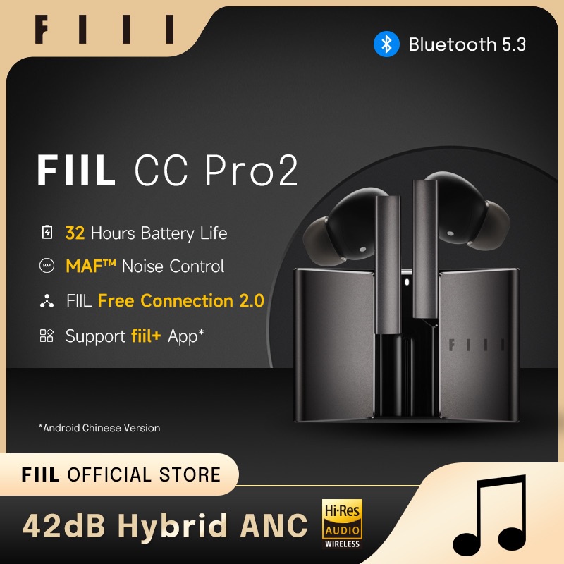 FIIL CC Pro 2 New Bluetooth 5.3 TWS Earbuds 42dB ANC Headphones Noise ...