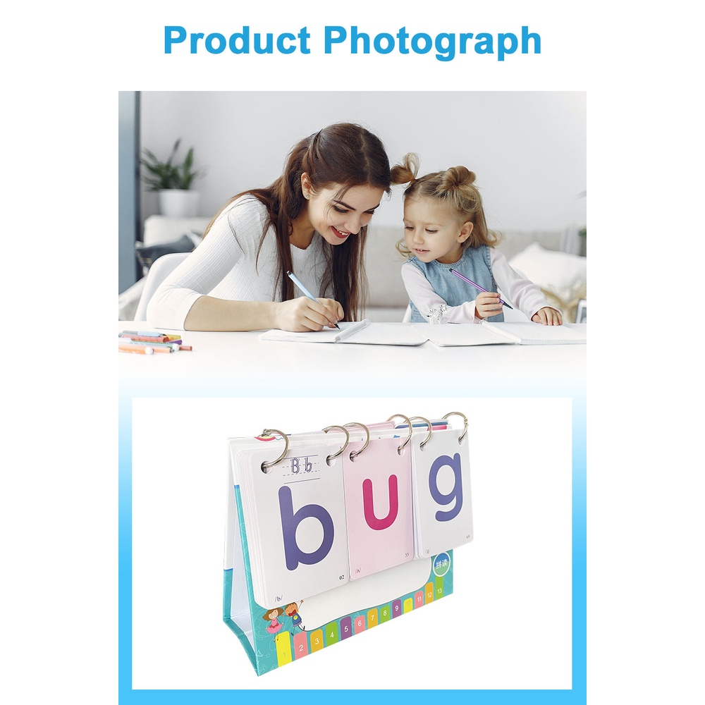 English Phonics Spelling Desktop Calendar Flip Card For Kids Learning ...