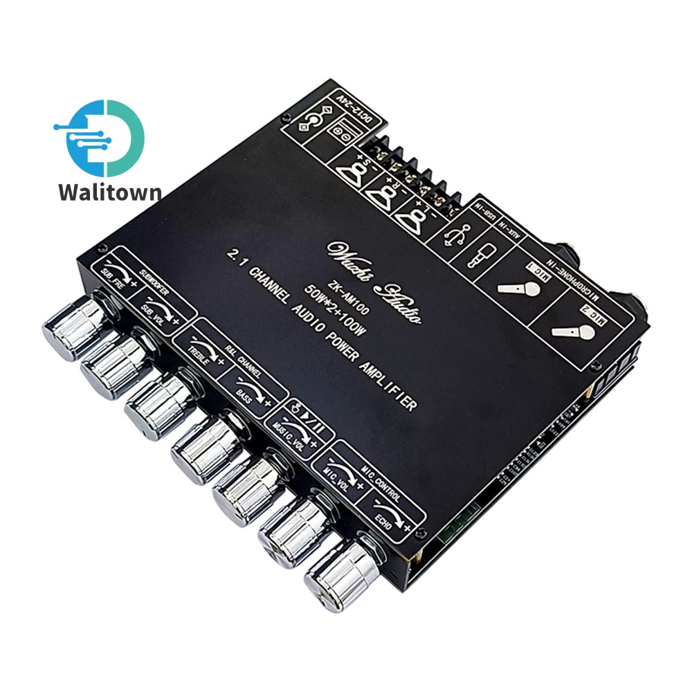 ZK-AM100 Bluetooth HiFi Stereo 2.1 TPA3116D2 2X50W+100W Audio Power ...