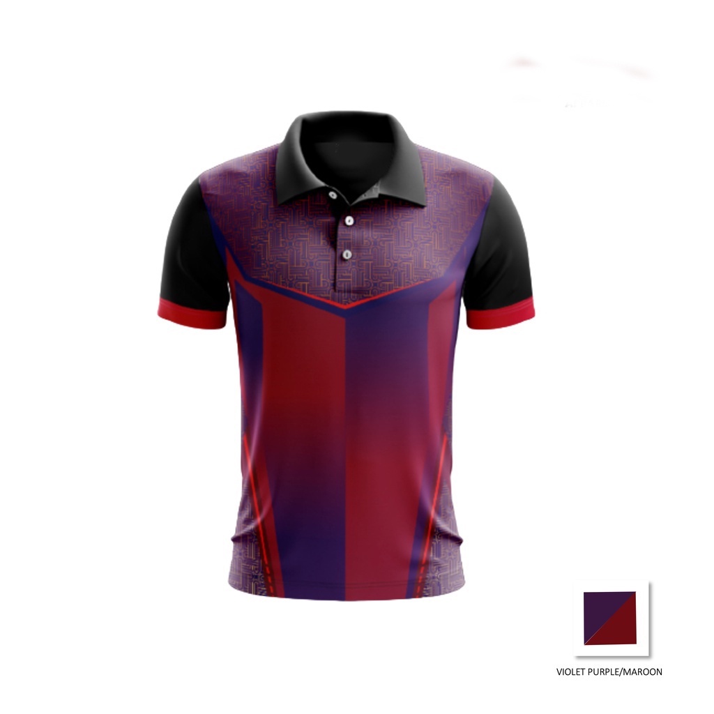 Unisex Sublimation Polo Shirt Quick-Dry Polo Shirt Ocean Green Violet ...