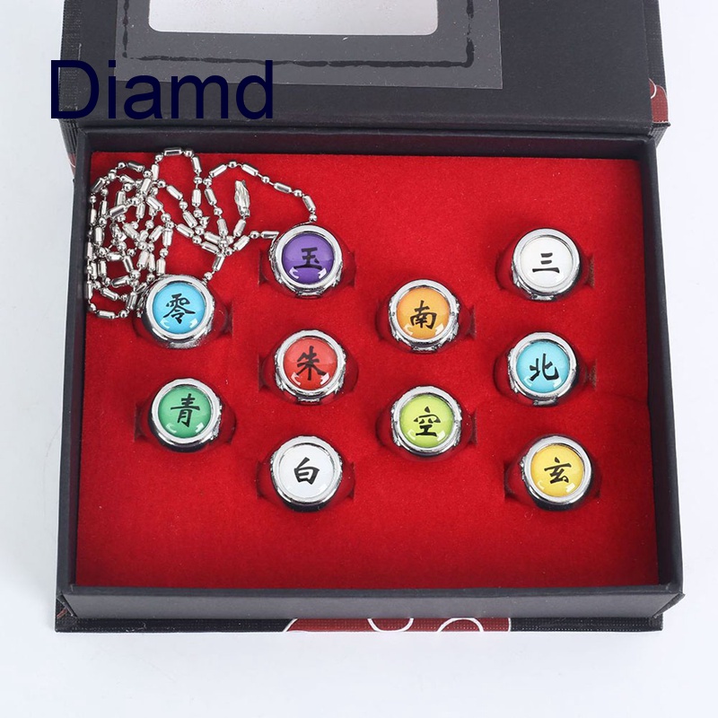 Diamd 1pc Anime Naruto Rings NARUTO Akatsuki Cosplay Member's Ring ...
