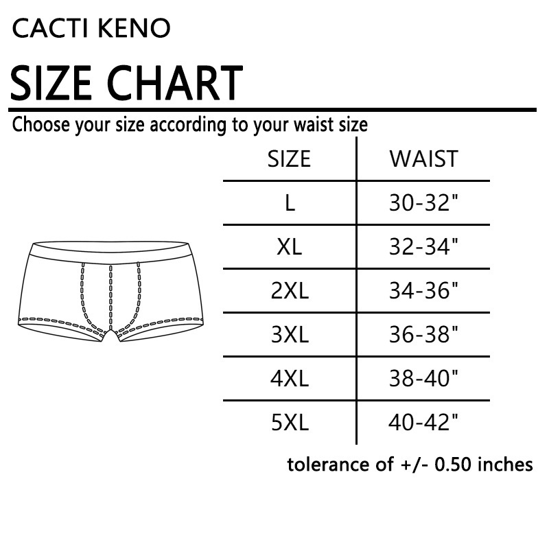 Cacti Keno Plus Size Boxer Briefs for Men High Quality Cotton Men's ...
