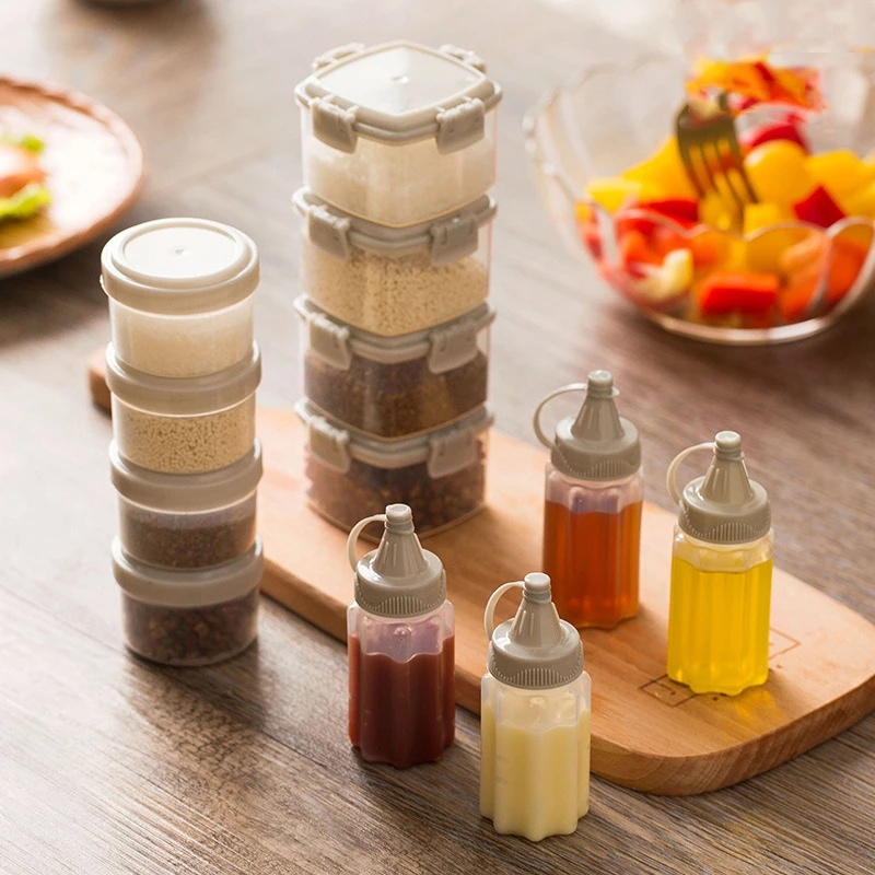 Plastic Condiment Squeeze Bottles / Portable Seasoning Spices Container ...