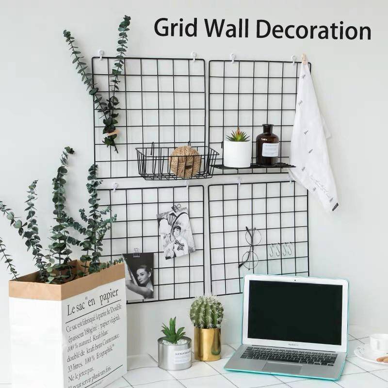 35*35cm DIY Wall Decoration Grid Photo Wall Ins Iron Frame Storage Rack ...