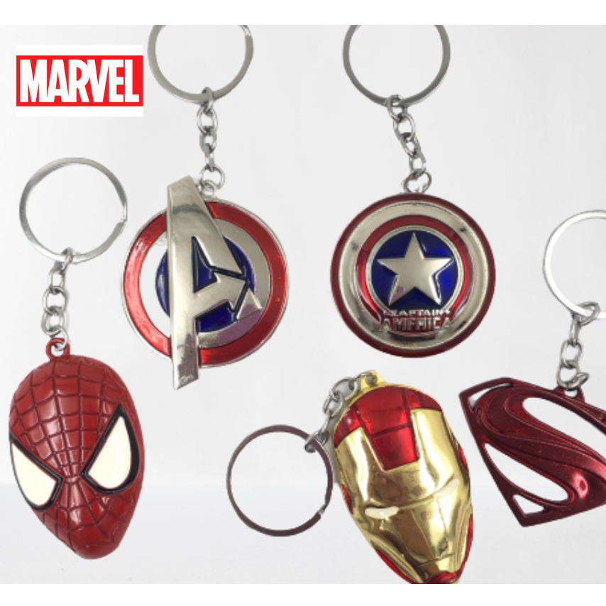 Marvel DC The Avenger Iron Man Spiderman Captain America Metal keychain ...