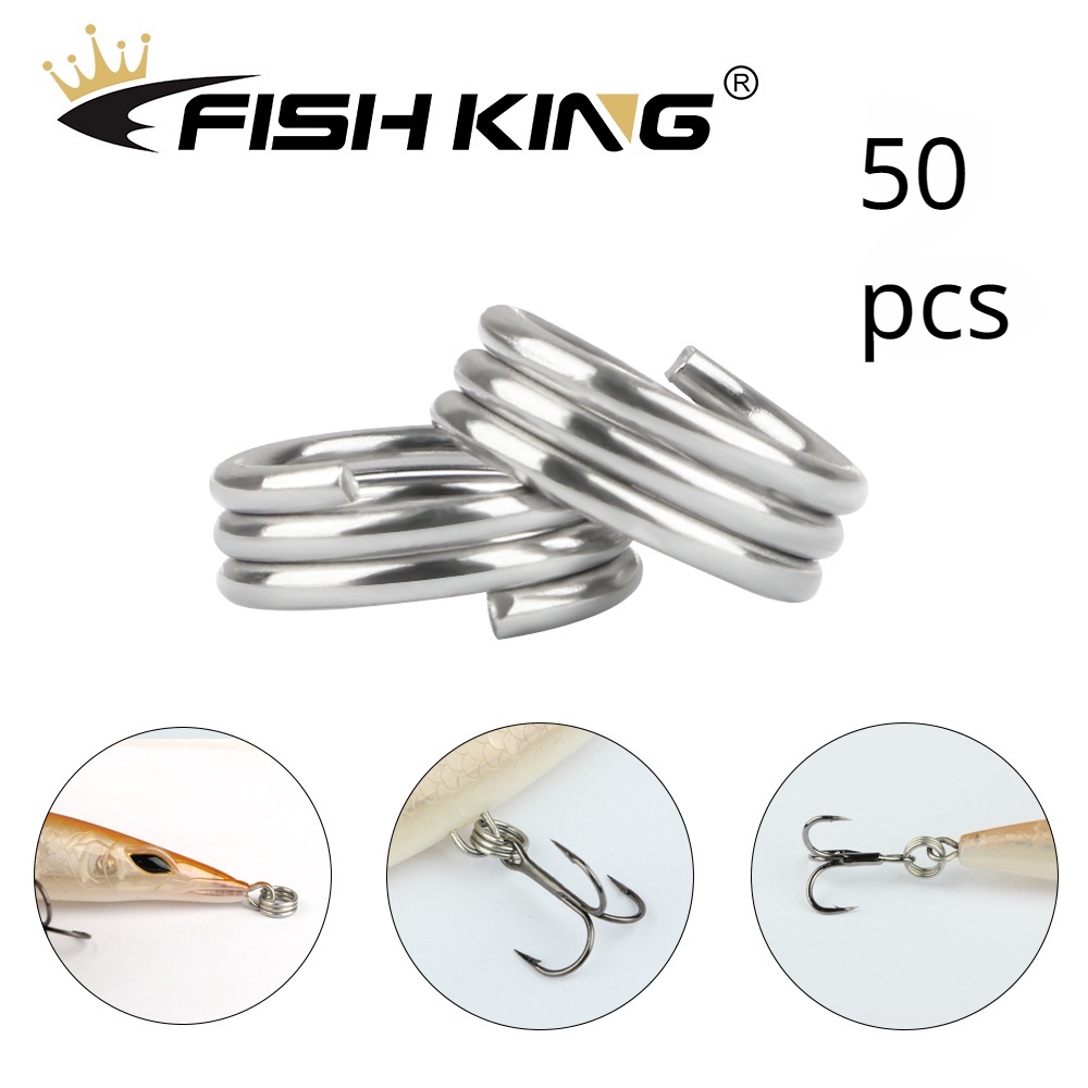 Fishking 50pcs Split Ring Heavy Duty Power 3 Layer Split Ring for ...