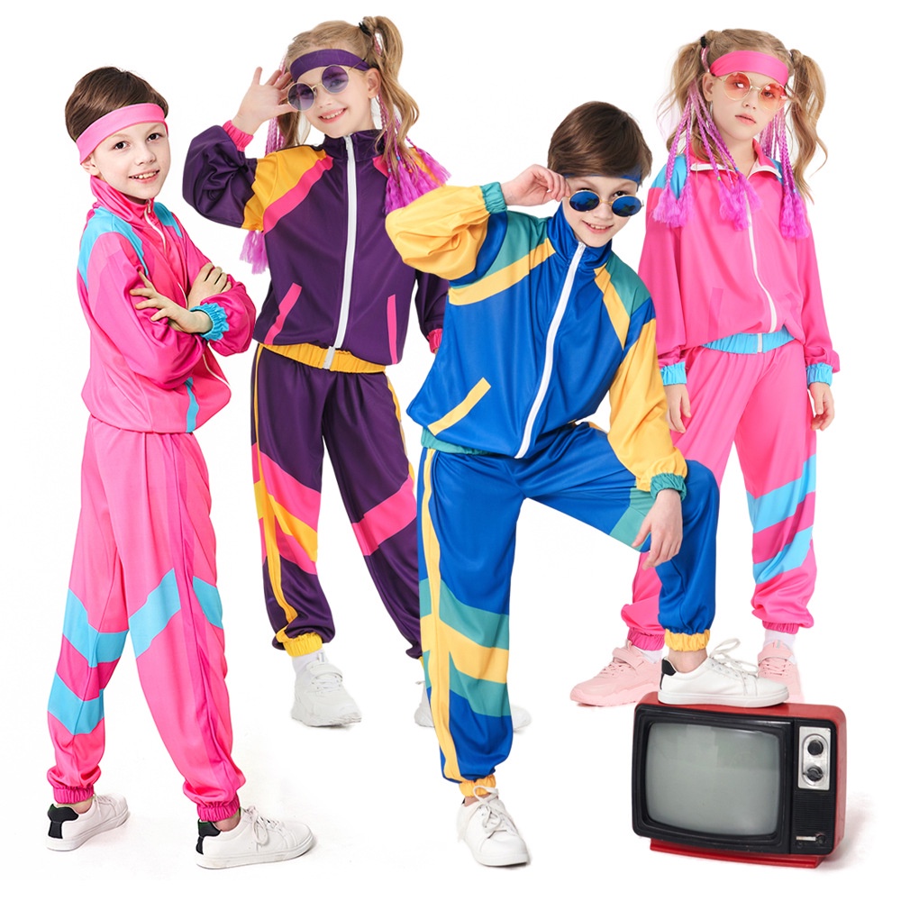 disco Uniform Children's Performance Dance Sportswear Blue Pink ...