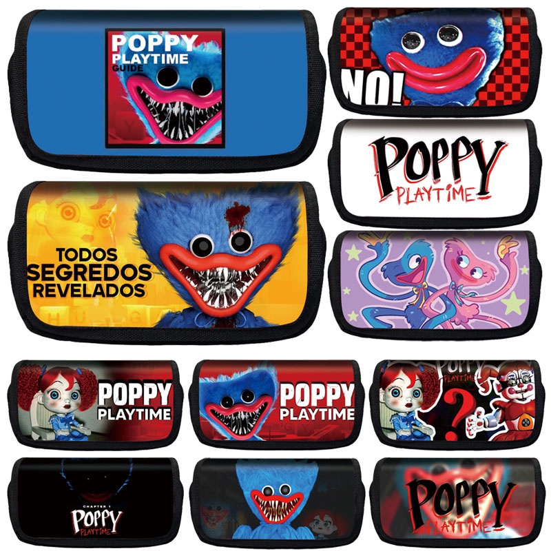 Poppy Playtime Cartoon cute pencil case double zipper student pen ...