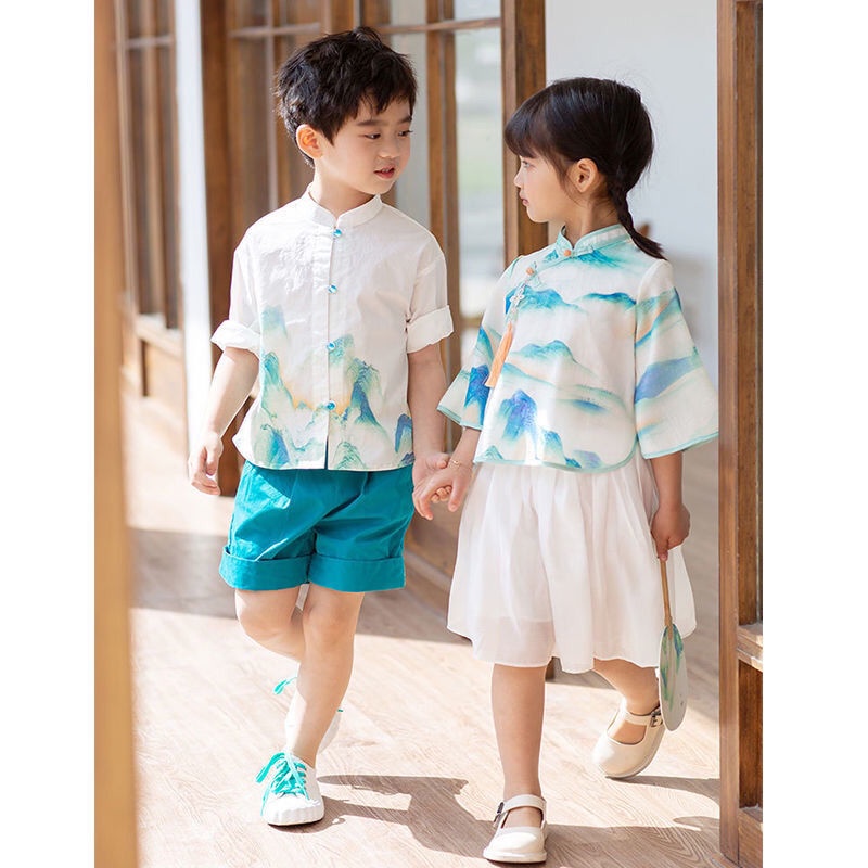 Children's suit boys' suit girls' suit dress Tang suit children's Han ...