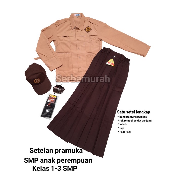 Girls' junior high school scout uniform, long shirt, long skirt - 3rd ...