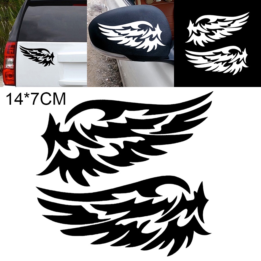 14x7CM Laser Vinyl Angel Wings Pattern Car Motorcycle Body Bumper Hood ...