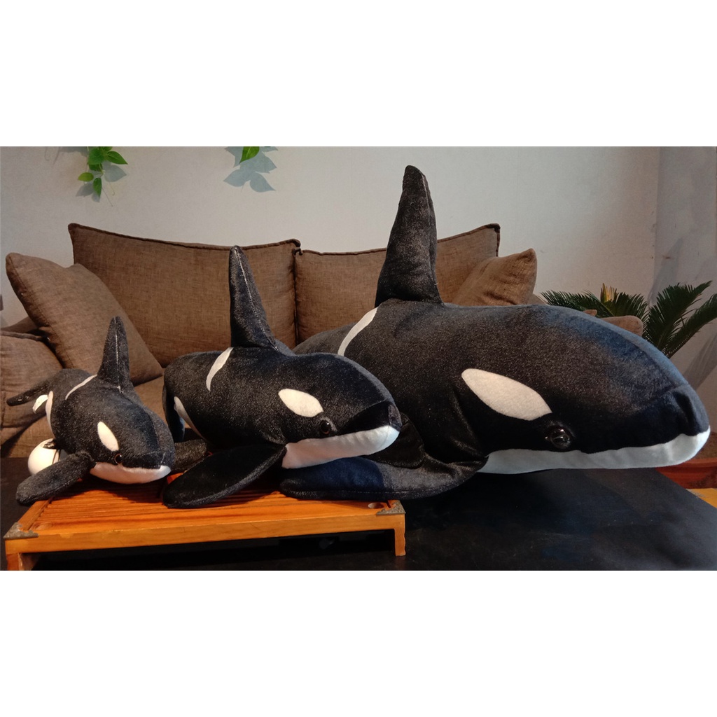 50-130CM Killer Whale Doll Pillow Whale Plush Toys Stuffed Orcinus Orca ...