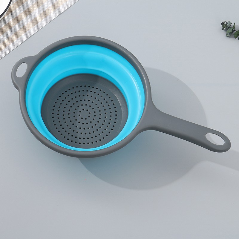Collapsible Colander with Handle Silicone Round Strainer | Shopee ...