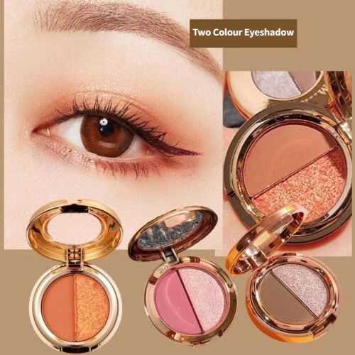 High-end Dual Colour Highlighter Eyeshadow Palette Lasting Brightening ...