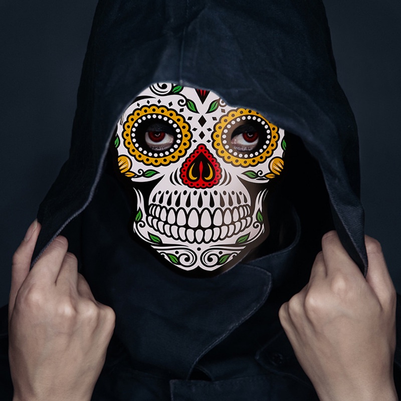 6Pcs Halloween Paper Skull Masks- Theme Party Cosplay Supplies-Day of ...