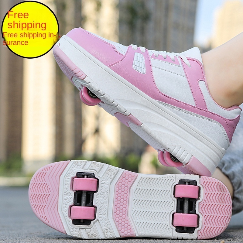 luminous walking shoes four wheel children's double wheel deformed ...