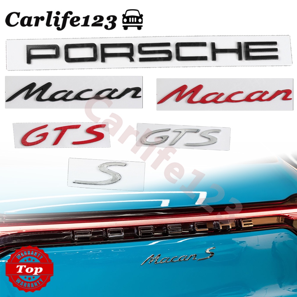 Porsche S logo Macan GTS Modified Rear Trunk Liftgate Emblem Badge ...