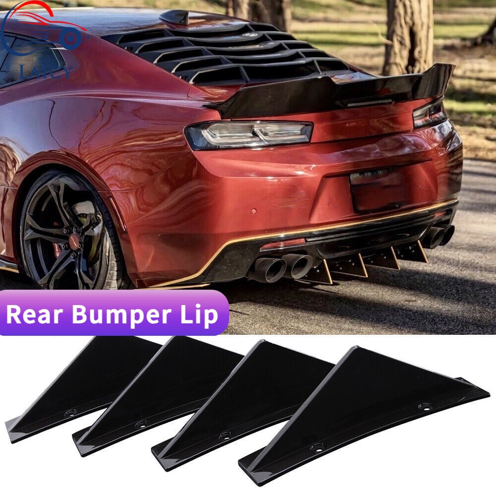 LANTOP For Chevrolet Chevy Camaro Car Curved Rear Bumper Diffuser Shark ...