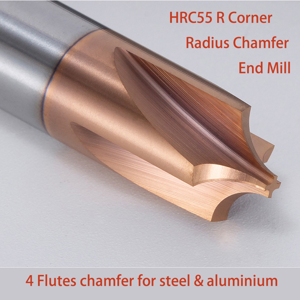 Vsharp Tungsten Carbide Radius Corner Rounding Cutter End Mill CNC Tool ...