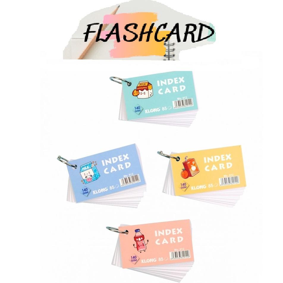 FLASHCARD, Klong Index Card A7- 85 sheets 140/92; MS: 912, Flashcards ...
