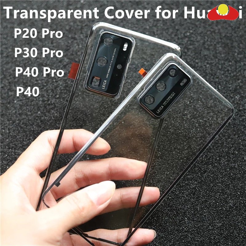 For Huawei P20 P30 P40 Pro Battery Back Cover Transparent Door Repair ...