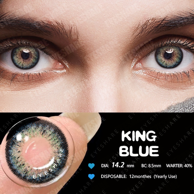 Men's Contact Lenses 1 Pair = 2 Tinted Lenses (0.00) Big Eye Makeup ...