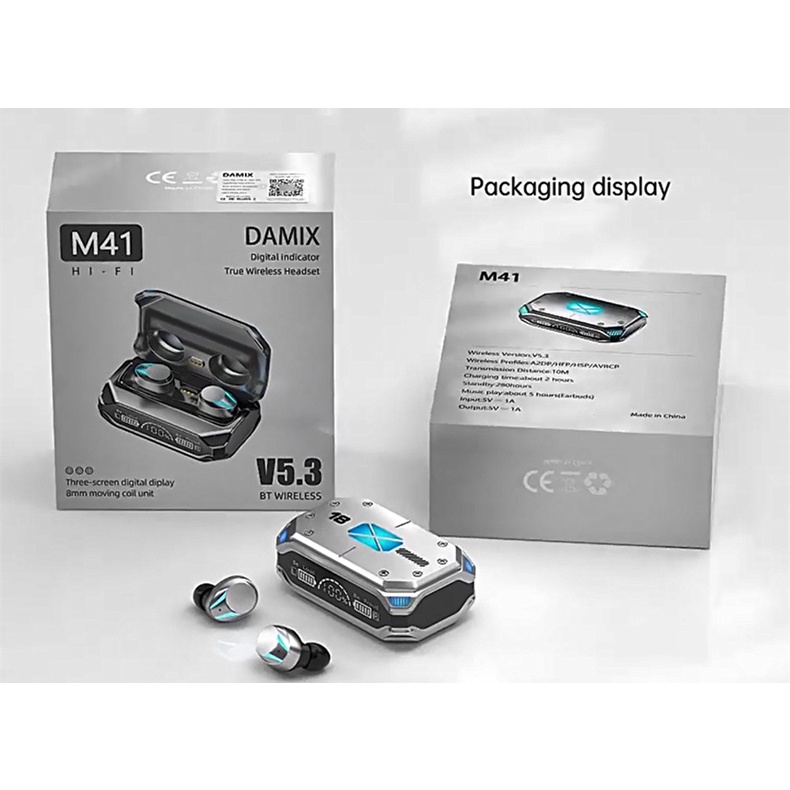 M41 TWS Wireless Headphones Bluetooth Earphones Touch Control Noise ...