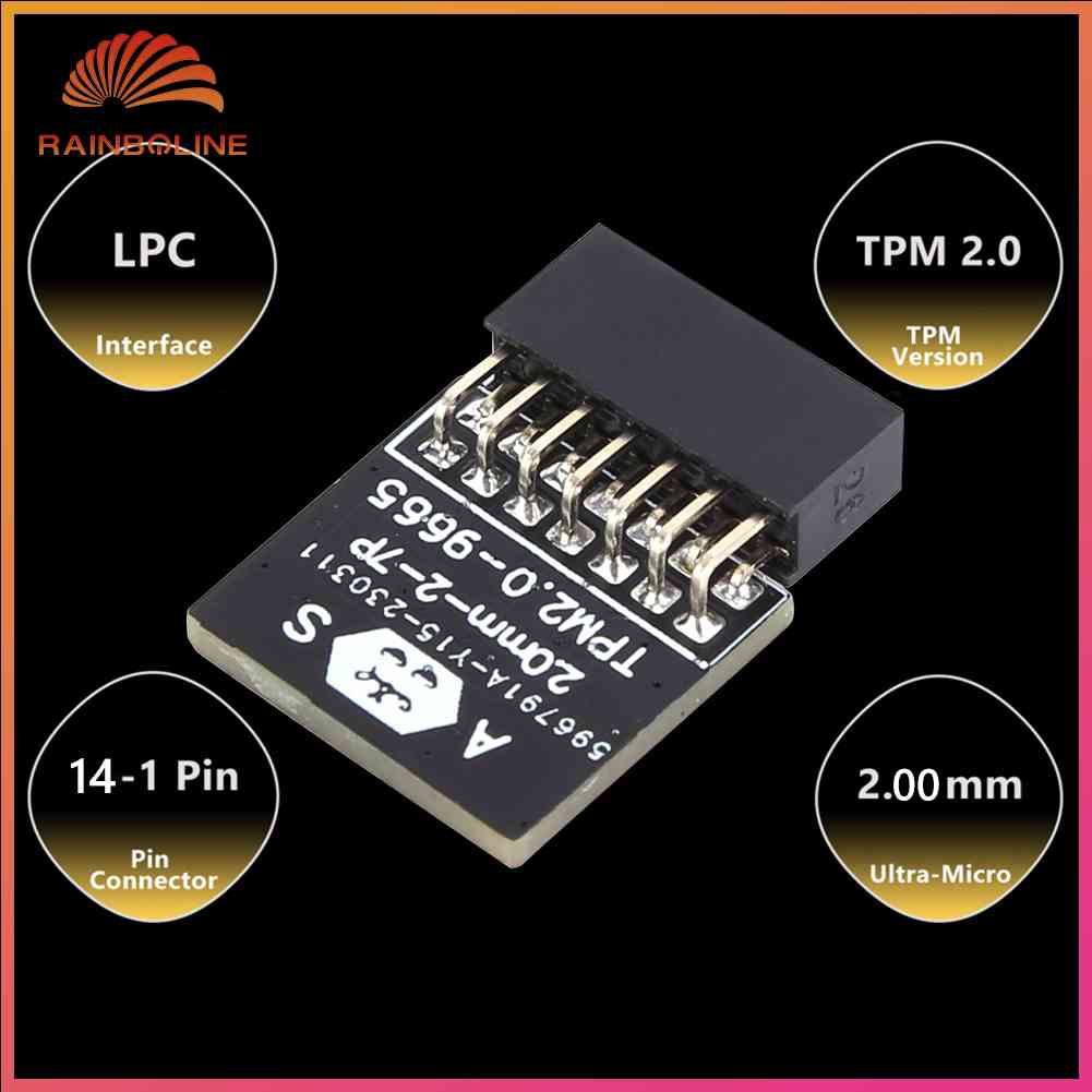Rain TPM 2.0 Encrypted Security Module LPC 14 18 20-pin Motherboard Card for ASUS MSI ASROCK ...