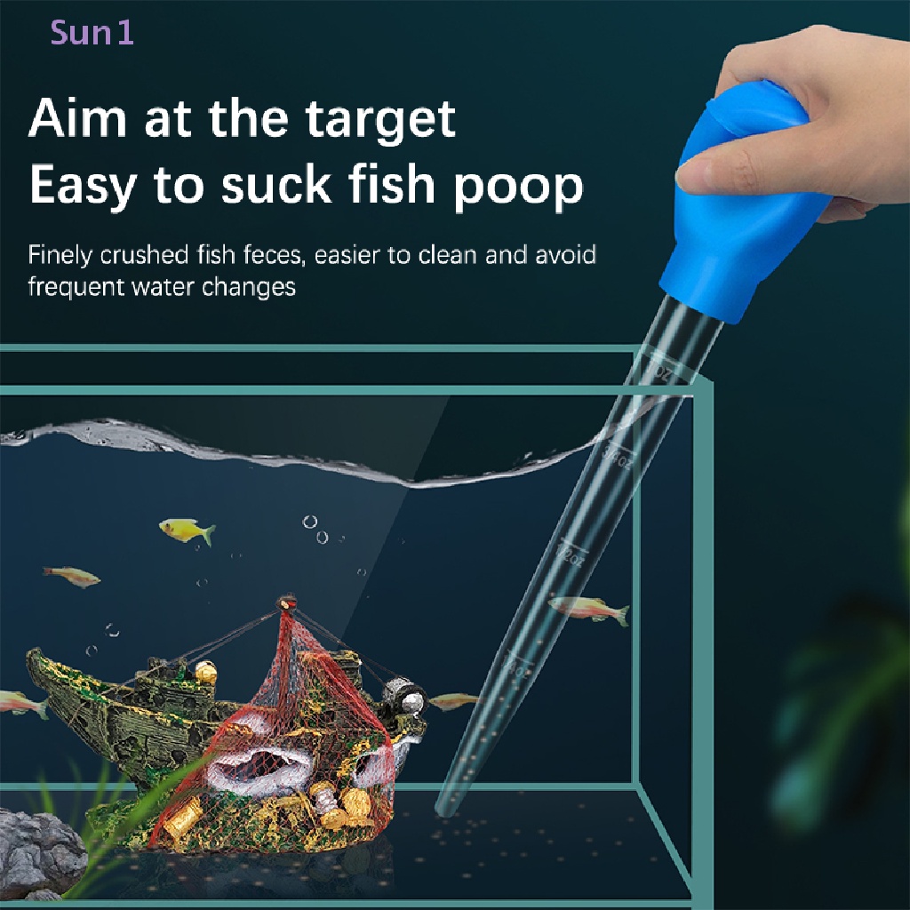 Sun1> Aquarium Small Fish Mini Water Changer Suction Pipe Large Dropper ...