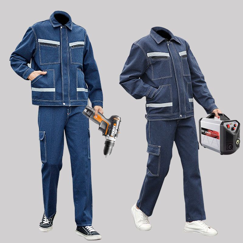 Set Jacket + Pants PPE Safe Workwear Safety Jacket Denim Work Long ...
