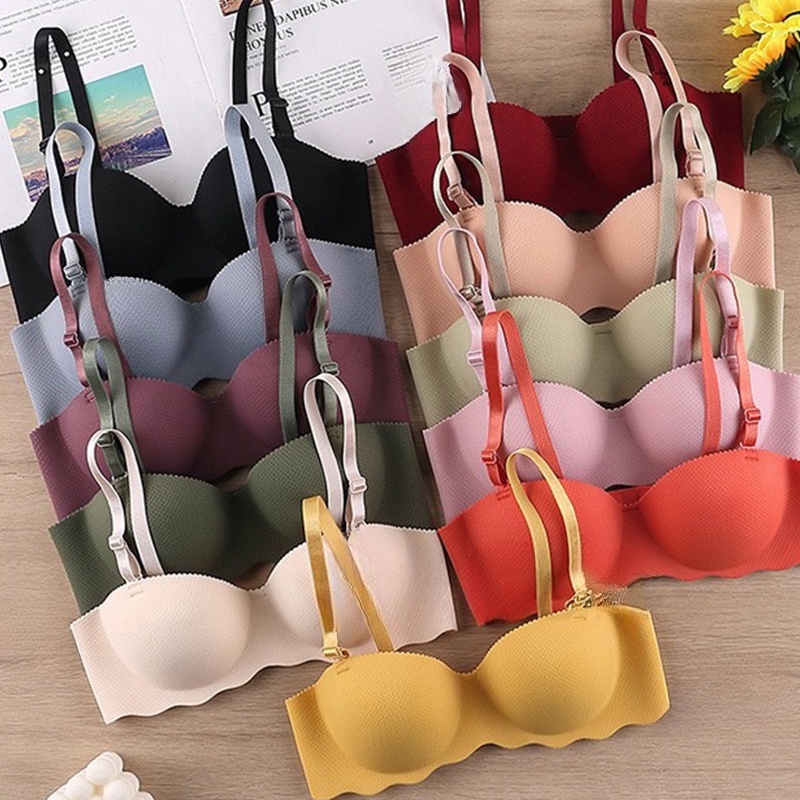 Women s Black Bralette Push Up Bra Candy Color Non Wire Bra Size 32 38