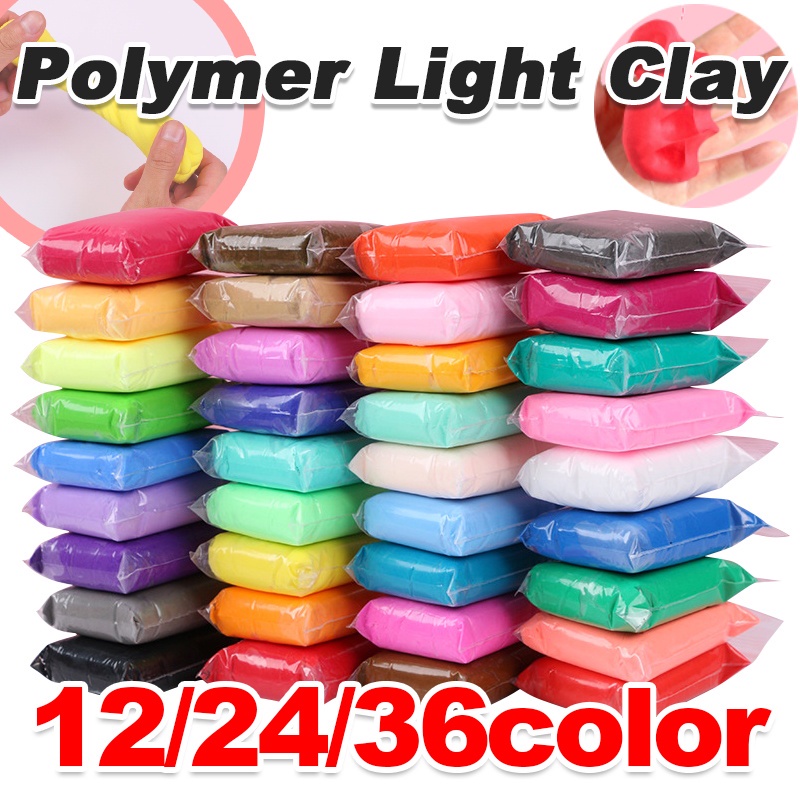 NEW 24/36 Colors Air Dry Clay with Tools /Lightweight Clay for Slime ...