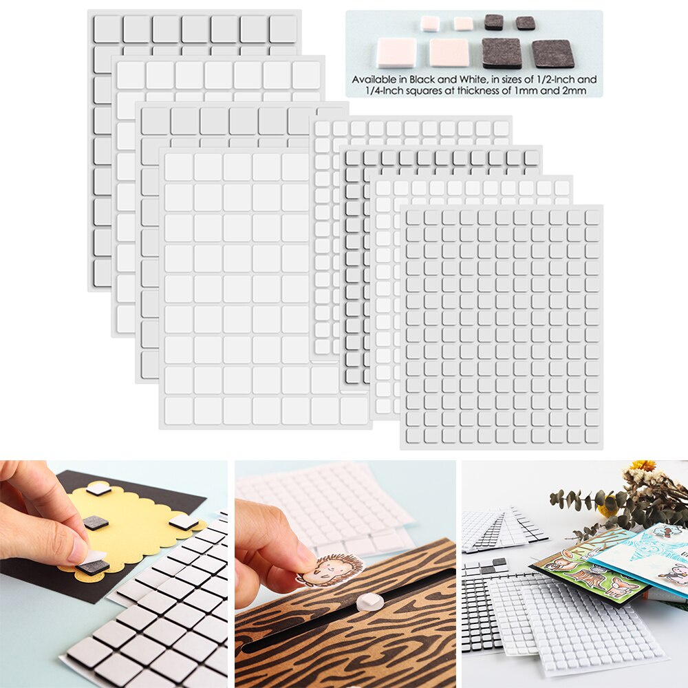 1mm/2mm Thickness 3D Foam Squares Dot Stickers Self Adhesive Fastener ...