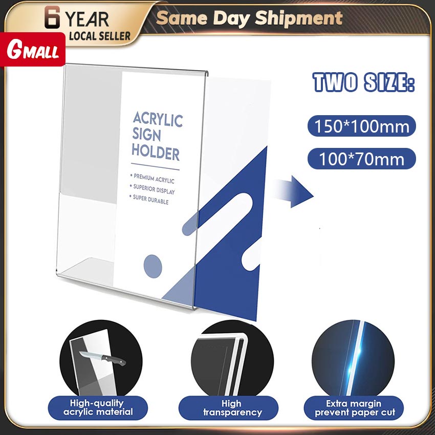 【Fast Delivery】 Transparent Acrylic Display Stand L Shape Sign Price ...
