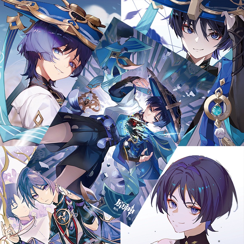 8pcs/set Project Genshin Impact Wanderer Wanderer Poster 42.29CM ...