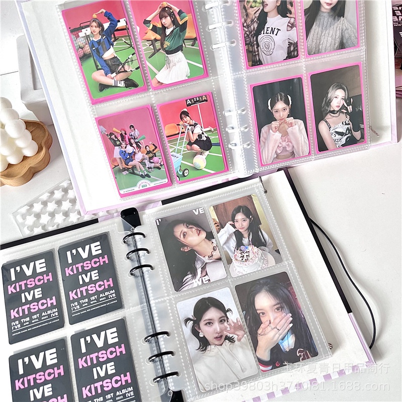 Korean A5 transparent photocard binder 6-hole loose-leaf ins notebook ...