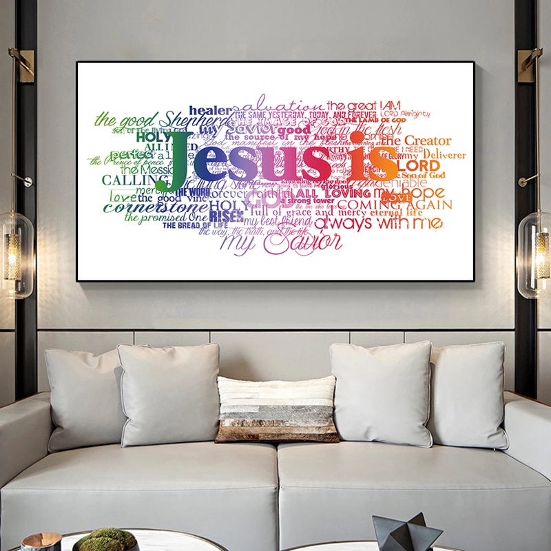 Christian Jesus Letter Posters and Prints On Wall Canvas Painting ...
