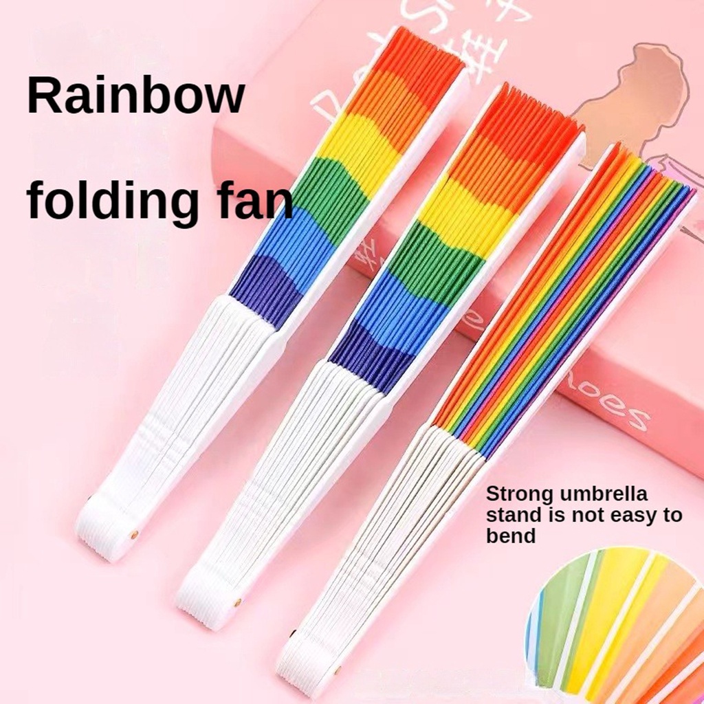 Children's Six-Color Rainbow Plate Folding Craft Fan Kindergarten Cloth ...