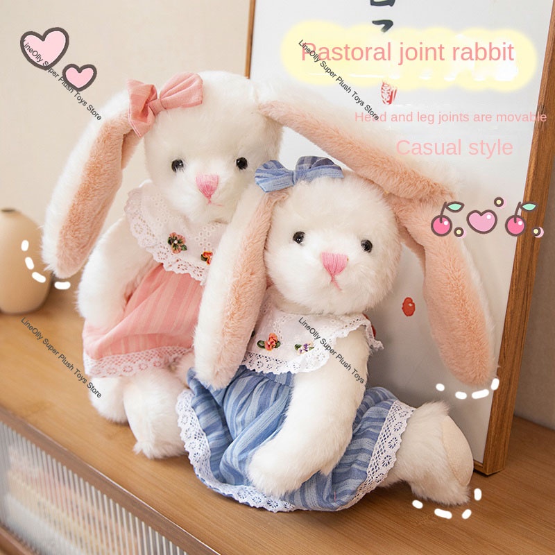 30cm Creative Arm Mobility Plush Couple Rabbit Toys Cute Stuffed ...