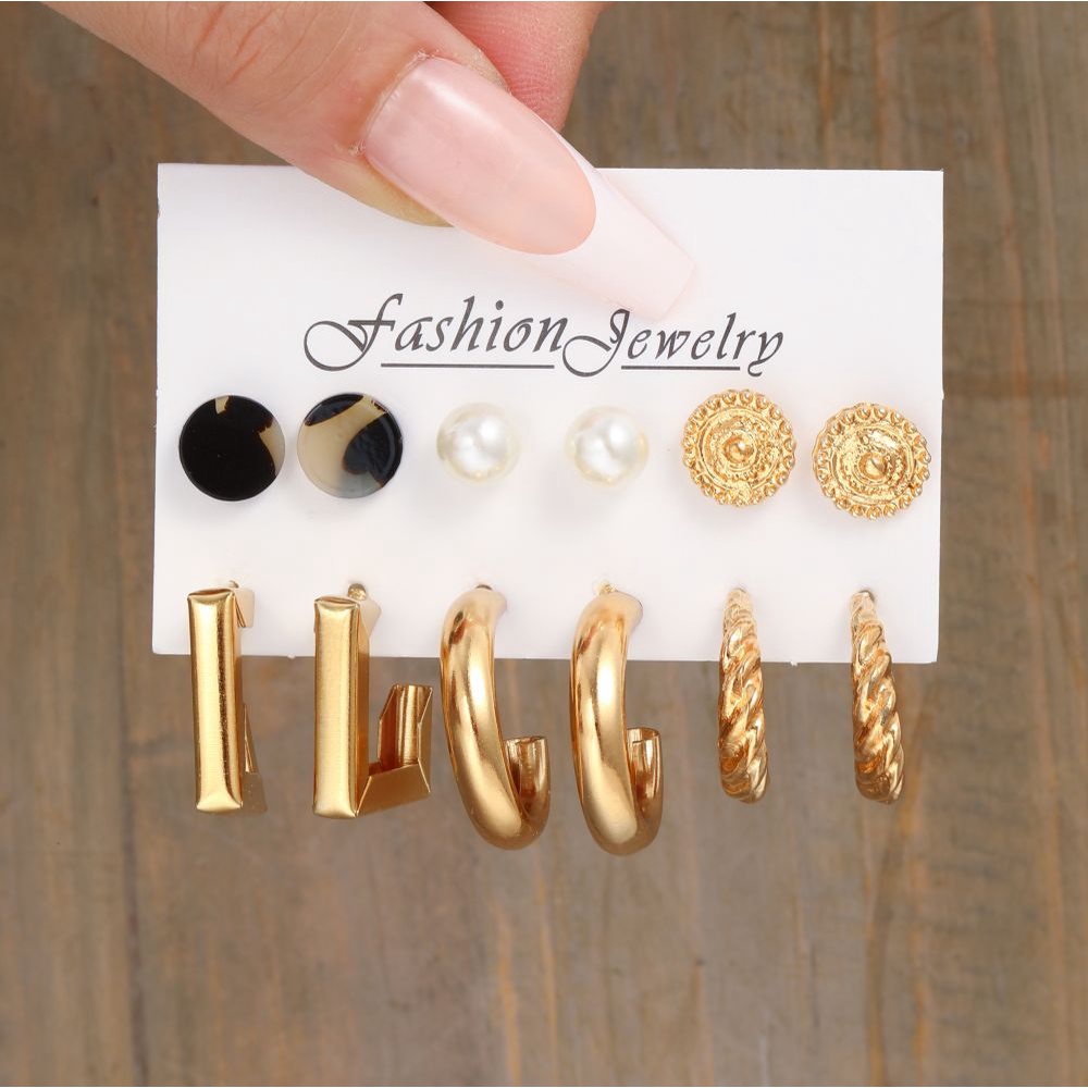 Retro Gold Hoop Earrings for Women Pearl Hypoallergenic Piercing ...