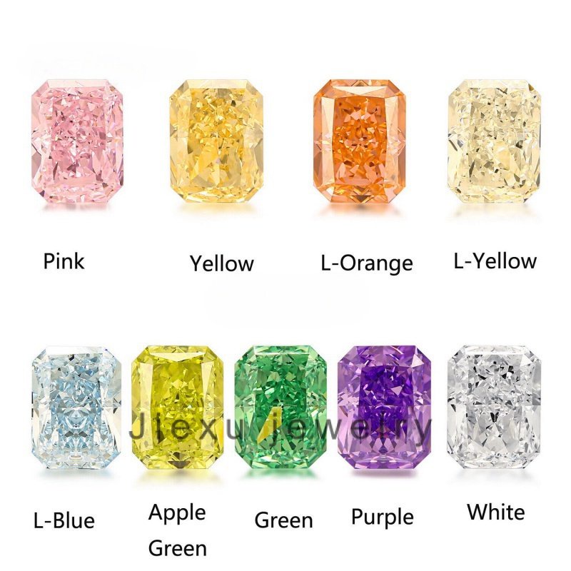 High Carbon Diamond Lab Cubic Zirconia Green Crushed Ice Cut Radiant ...